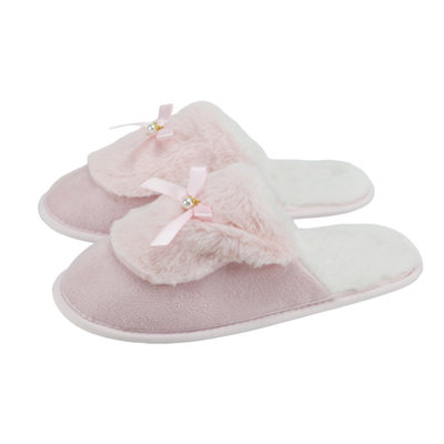 New fashion women winter indoor relax faux fur slippers warm trendy plush slippers