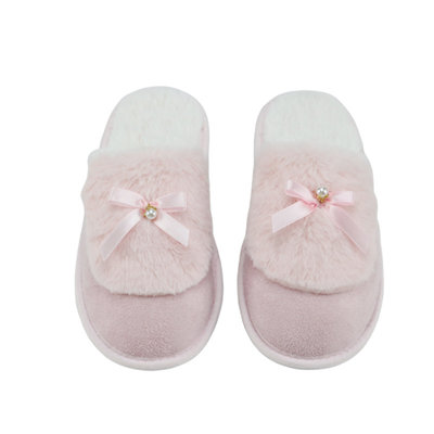 New fashion women winter indoor relax faux fur slippers warm trendy plush slippers