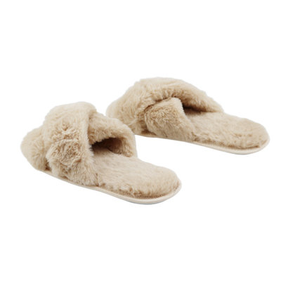 soft sole women home indoor shoes plush faux fur slippers open toe sandals lady comfy  open toe shoes