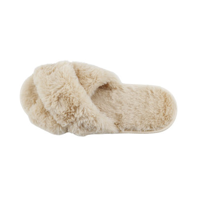 soft sole women home indoor shoes plush faux fur slippers open toe sandals lady comfy  open toe shoes