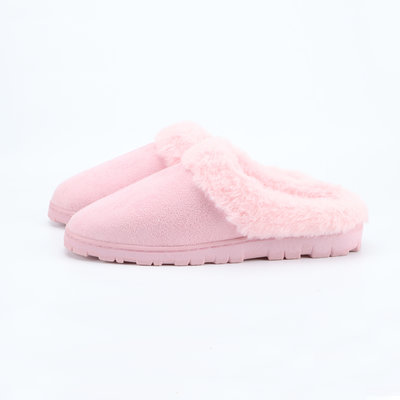 pink faux fur soft sole women winter slippers house indoor and outdoor slippers