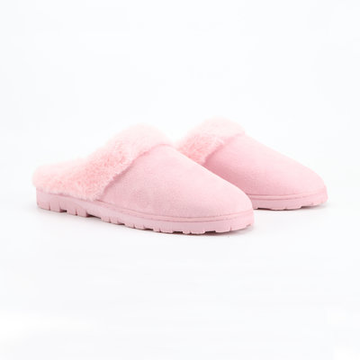 pink faux fur soft sole women winter slippers house indoor and outdoor slippers