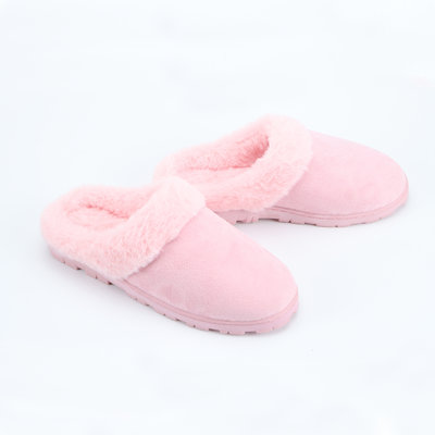pink faux fur soft sole women winter slippers house indoor and outdoor slippers