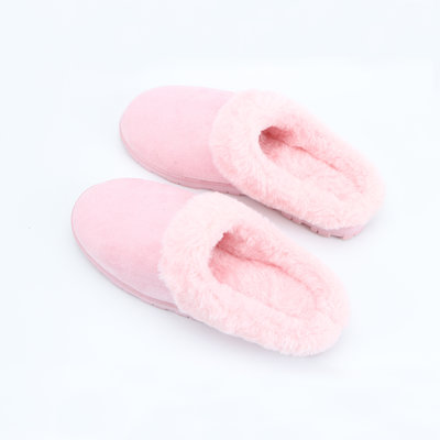pink faux fur soft sole women winter slippers house indoor and outdoor slippers