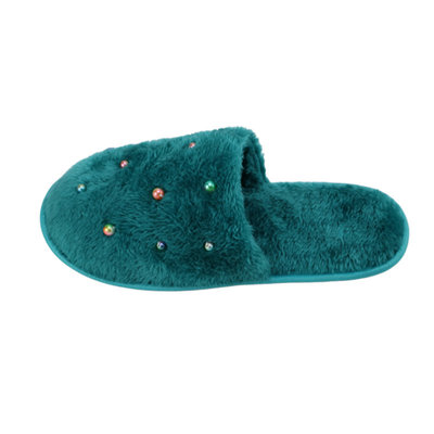 House Indoor Women Slipper Shoes Fluffy Delicate With Soft Bottom Pearl Plush