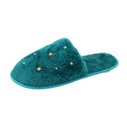House Indoor Women Slipper Shoes Fluffy Delicate With Soft Bottom Pearl Plush
