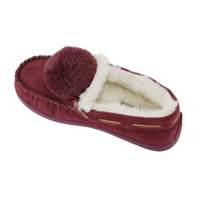 Memory Foam Flat  Slippers Suede Faux Fur Lined Indoor Outdoor Flat Shoes