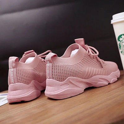 2022 new flying woven mesh sneakers women fashion casual shoes running wholesale soft sole Walking Style Shoes