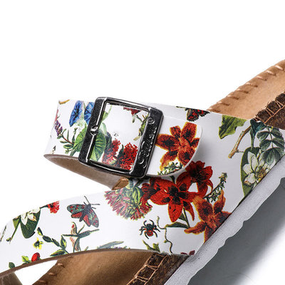 Comfortable faux suede Strap Ladies Flat Slipper Leather Cork tpr Sole Flip Flops Slippers home slippers outdoor