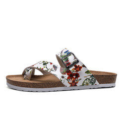 Comfortable faux suede Strap Ladies Flat Slipper Leather Cork tpr Sole Flip Flops Slippers home slippers outdoor