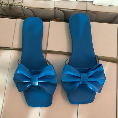 2022 designer slippers cute fashion big bowknot upper summer outdoor shoes non-slip comfortable women sandals Flats