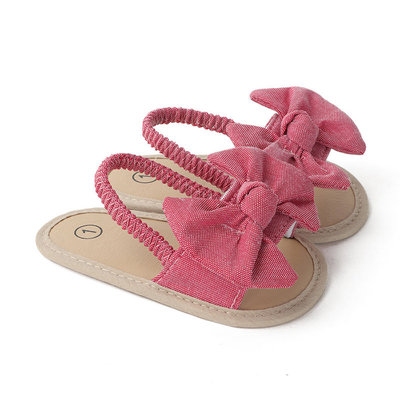 2022 Elastic Summer toddler Bowknot flat sandals Kids cute style Baby Girls Slippers new design children's shoes