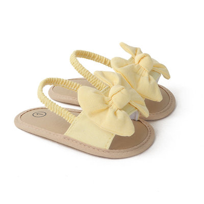 2022 Elastic Summer toddler Bowknot flat sandals Kids cute style Baby Girls Slippers new design children's shoes