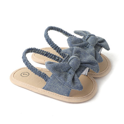 2022 Elastic Summer toddler Bowknot flat sandals Kids cute style Baby Girls Slippers new design children's shoes