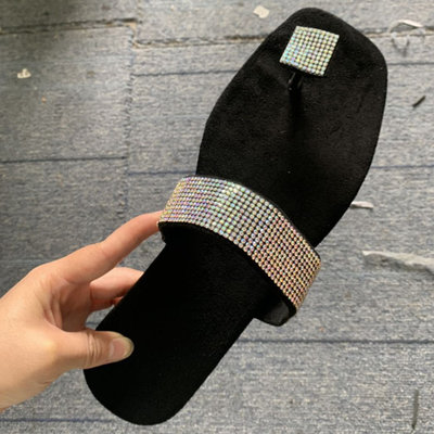 2022 new fashion trend beach shoes rhinestone summer sandals women flat non-slip slippers slides womens fashion shoes unique