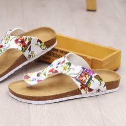 men comfortable cork slippers soft wood soles beach flip flops for men slipper