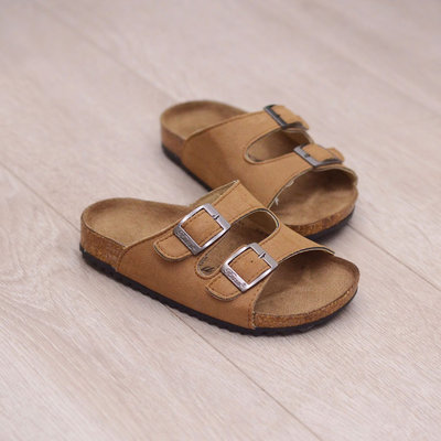 Kids Double Adjustable Strap Cork Sole  Slippers Children contracted baby girl sandals