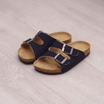Kids Double Adjustable Strap Cork Sole  Slippers Children contracted baby girl sandals