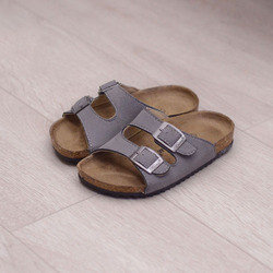 Kids Double Adjustable Strap Cork Sole  Slippers Children contracted baby girl sandals