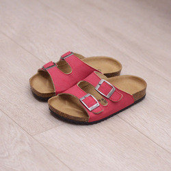 Kids Double Adjustable Strap Cork Sole  Slippers Children contracted baby girl sandals
