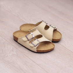 Kids Double Adjustable Strap Cork Sole  Slippers Children contracted baby girl sandals