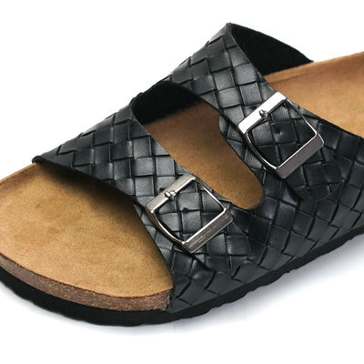 Solid Color Stylish Ladies Sandals Braided Female Double Straps  Casual