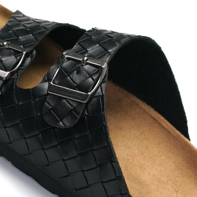 Solid Color Stylish Ladies Sandals Braided Female Double Straps  Casual