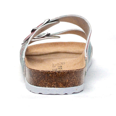 Summer Ladies Stylish Ladies Sandals Thick Leather  Metal Double Button