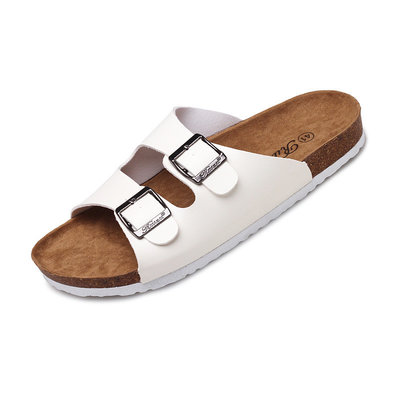 summer comfortable beach walking soft flat faux suede wooden men women slippers sandals