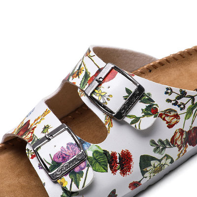 Soft Wood Soles Comfortable  Beach Shoes Summer Flower White Platform Beach Shoes