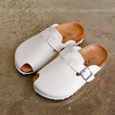 Cork Casual  Fashionable Leather Flat Baby Girl Sandals Summer