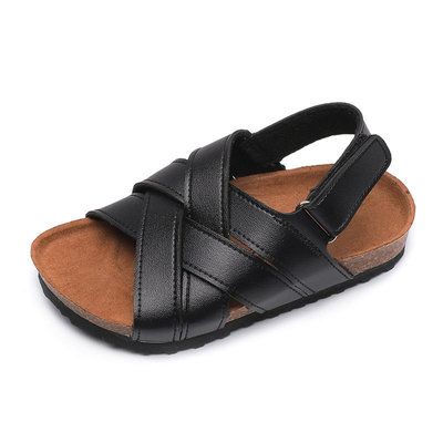 PU Upper Children Slipper Cork Sole Breathable Hard Wearing  Children Slipper
