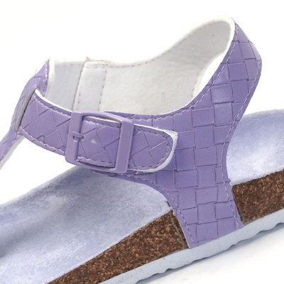 Women's flip flop flat casual cork slides slippers buckle strap flat summer cork women solid color Beach  sandals
