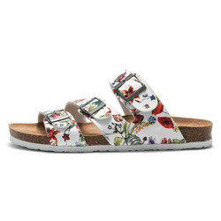 new design Wood Women Cork sandals  Lady house indoor and outdoor slippers white platform sandal