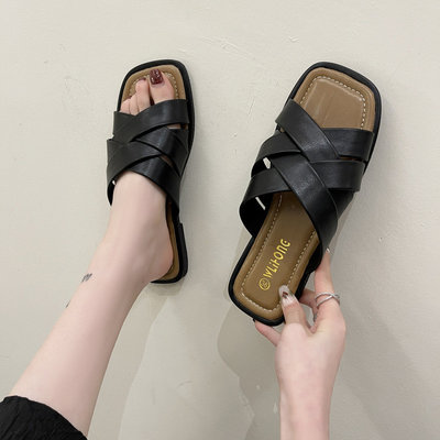 Slippers summer fashion trend 2022 new wedge womens sandals outdoor non-slip casual shoes with best price