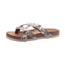 fashion design ladies Beach sandals tpr sole causal women wood slippers summer soft wood flip flops rubber slide sandals