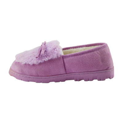 Winter women Warm Faux Fur Lined purple Suede loafers Breathable House outdoor lofer shoes