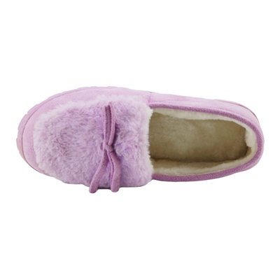 Winter women Warm Faux Fur Lined purple Suede loafers Breathable House outdoor lofer shoes