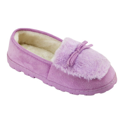 Winter women Warm Faux Fur Lined purple Suede loafers Breathable House outdoor lofer shoes