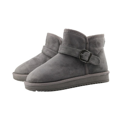 Women Classic Warm Fur Boots Fashion Flat Heels  Solid Pattern