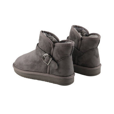 Women Classic Warm Fur Boots Fashion Flat Heels  Solid Pattern