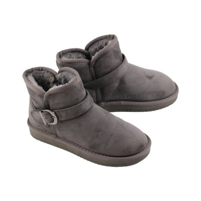 Women Classic Warm Fur Boots Fashion Flat Heels  Solid Pattern