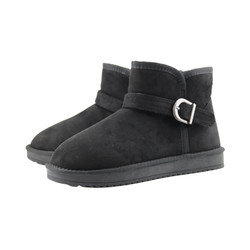 Women Classic Warm Fur Boots Fashion Flat Heels  Solid Pattern