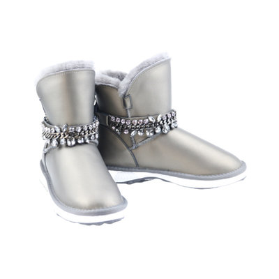 Fashionable Women Winter Snow Boots Warm Genuine Leather  Flat