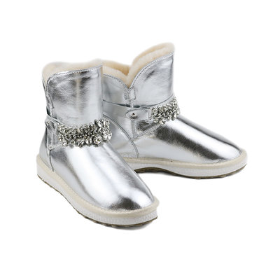 Fashionable Women Winter Snow Boots Warm Genuine Leather  Flat
