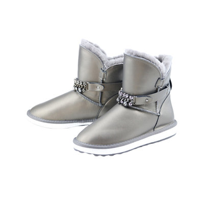 Fashionable Women Winter Snow Boots Warm Genuine Leather  Flat
