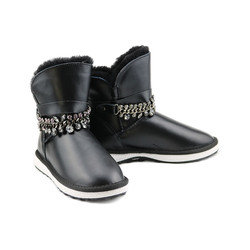 Fashionable Women Winter Snow Boots Warm Genuine Leather  Flat