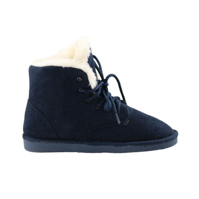Children Flat Heel Snow Boots With Front Drawstring Winter Fluffy  Snow Boots