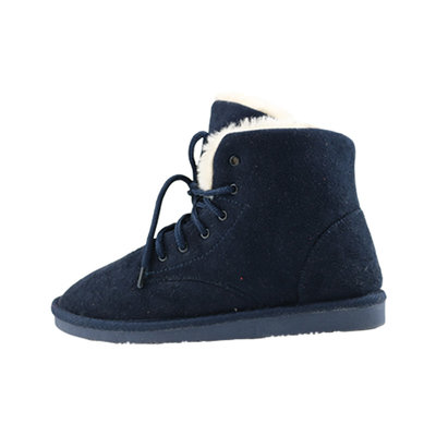 Children Flat Heel Snow Boots With Front Drawstring Winter Fluffy  Snow Boots