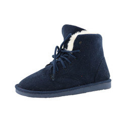 Children Flat Heel Snow Boots With Front Drawstring Winter Fluffy  Snow Boots